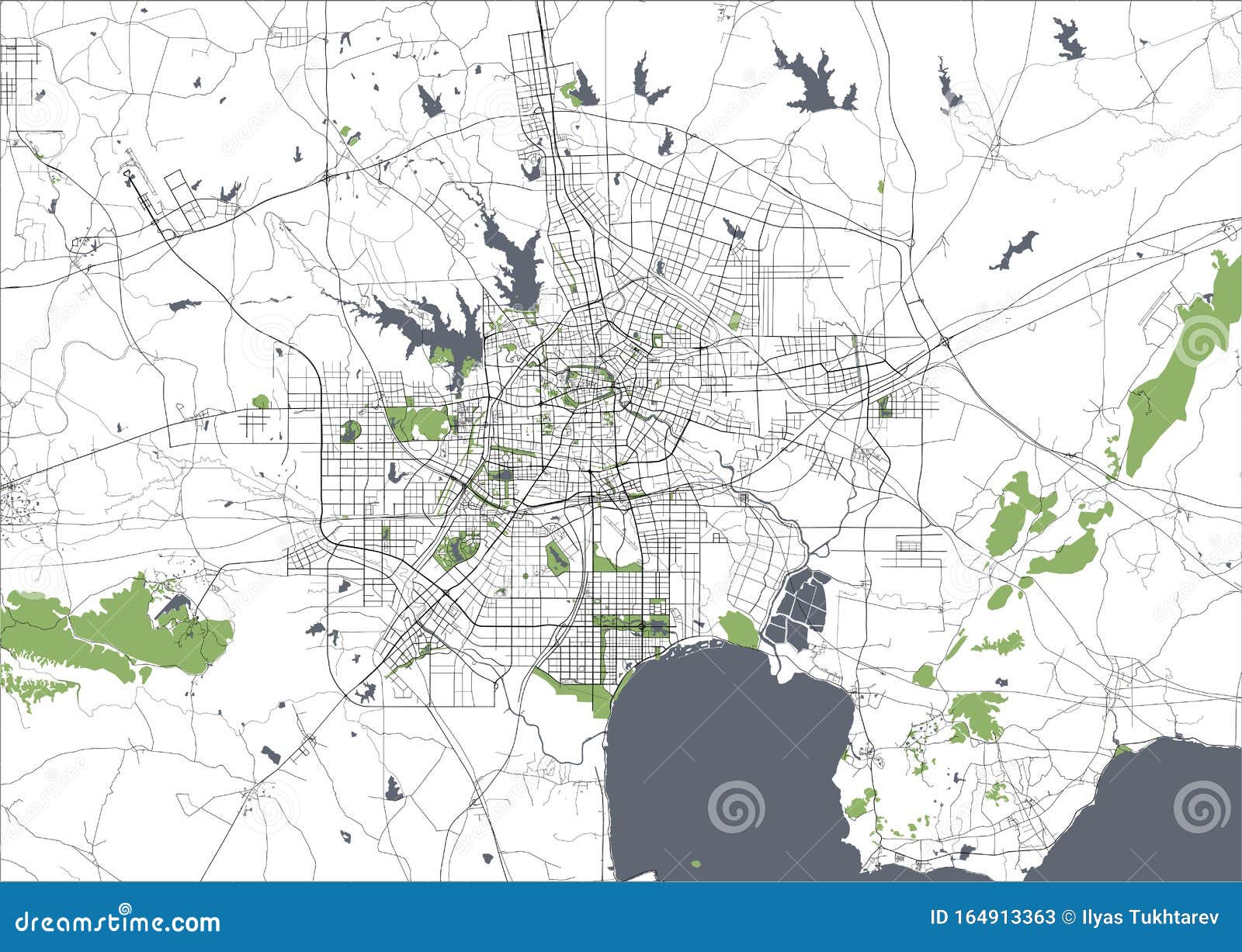 Hefei China City Map In Retro Style In Golden Color. Outline Map ...