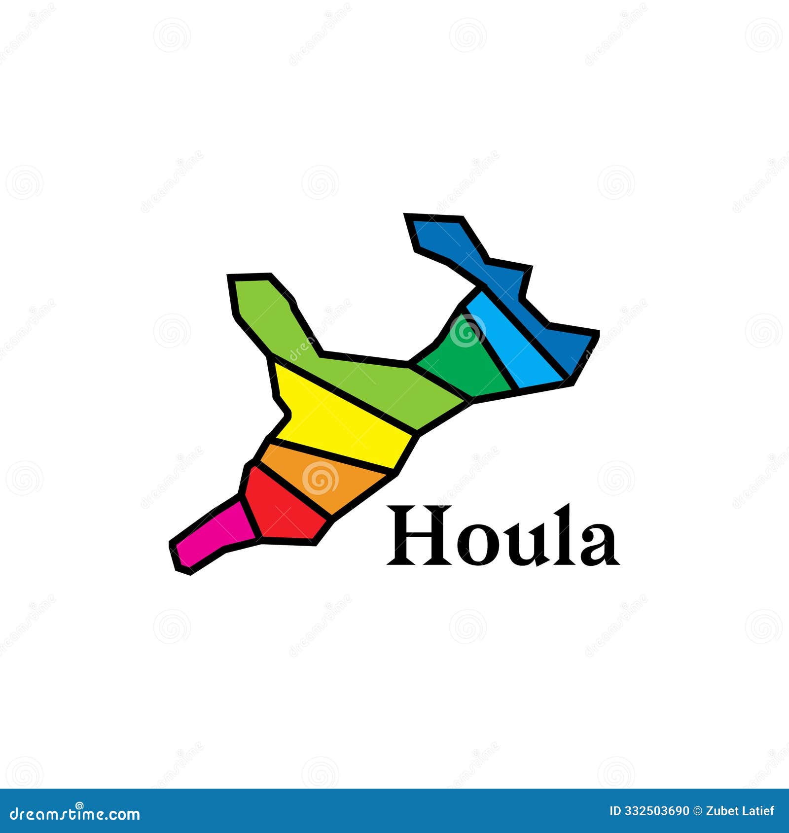 Map City of Houla, Modern Geometric Colorful Vector Design Template ...