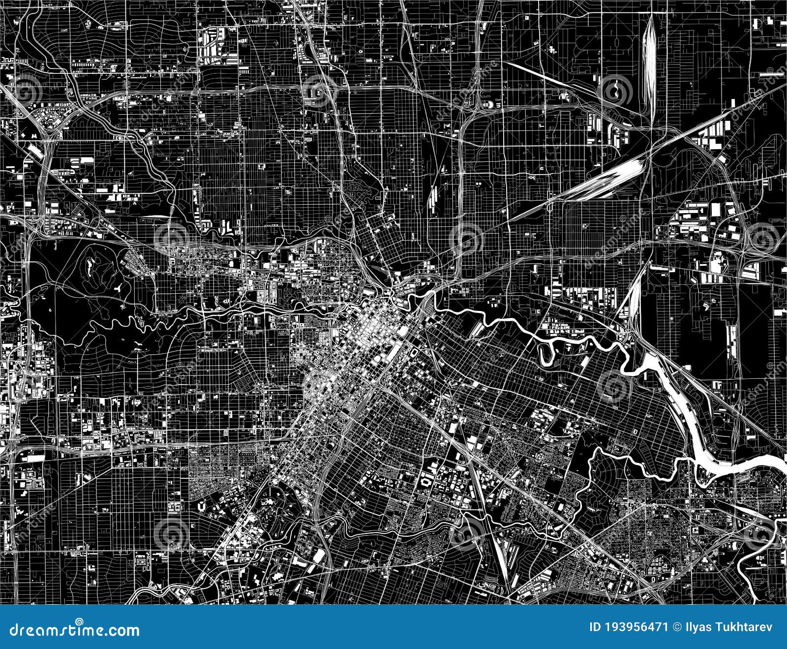 Map of the City of Houston, Texas, USA Stock Vector - Illustration of ...
