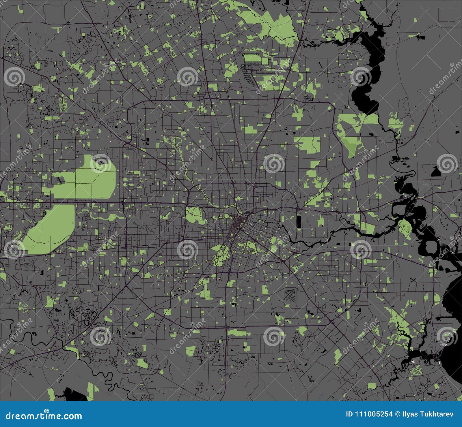 Map of the City of Houston, U.S Stock Vector - Illustration of harris ...