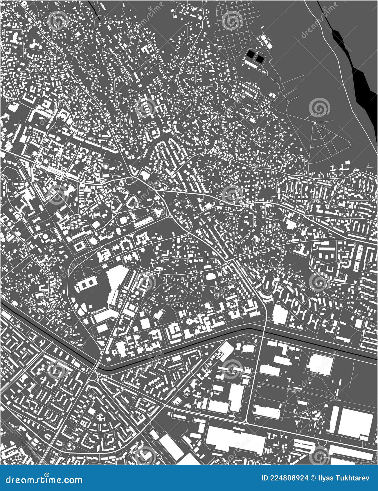 Map of the City of Iasi, Romania Stock Vector - Illustration of road ...