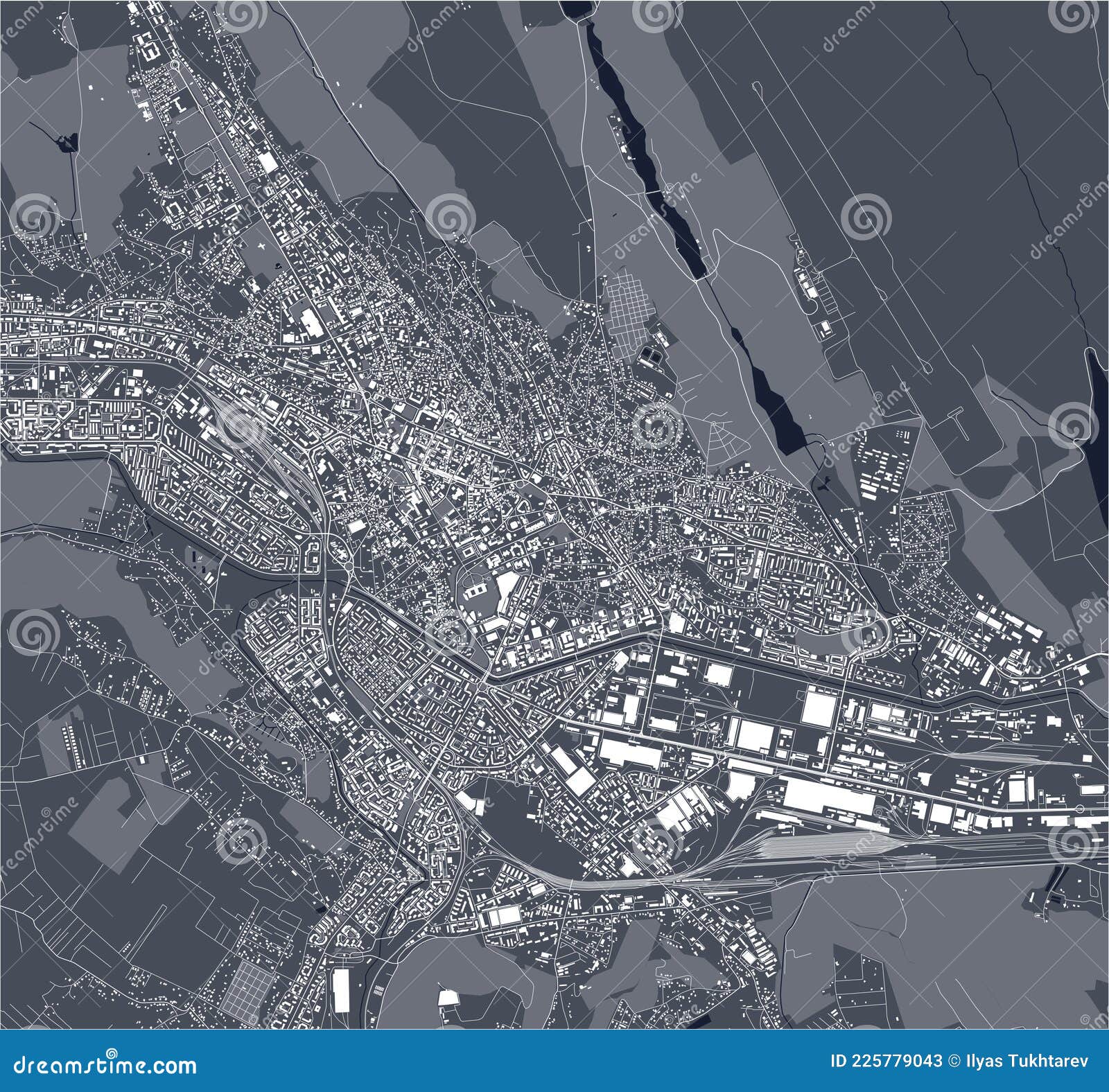 Map of the City of Iasi, Romania Stock Illustration - Illustration of ...