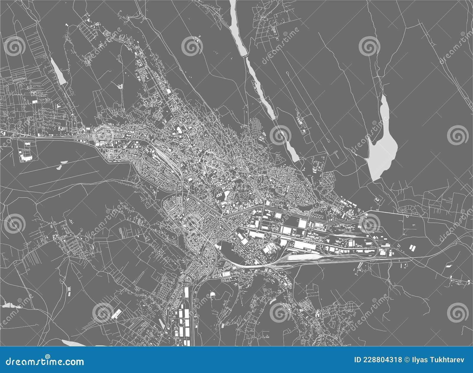 Map of the City of Iasi, Romania Stock Illustration - Illustration of ...