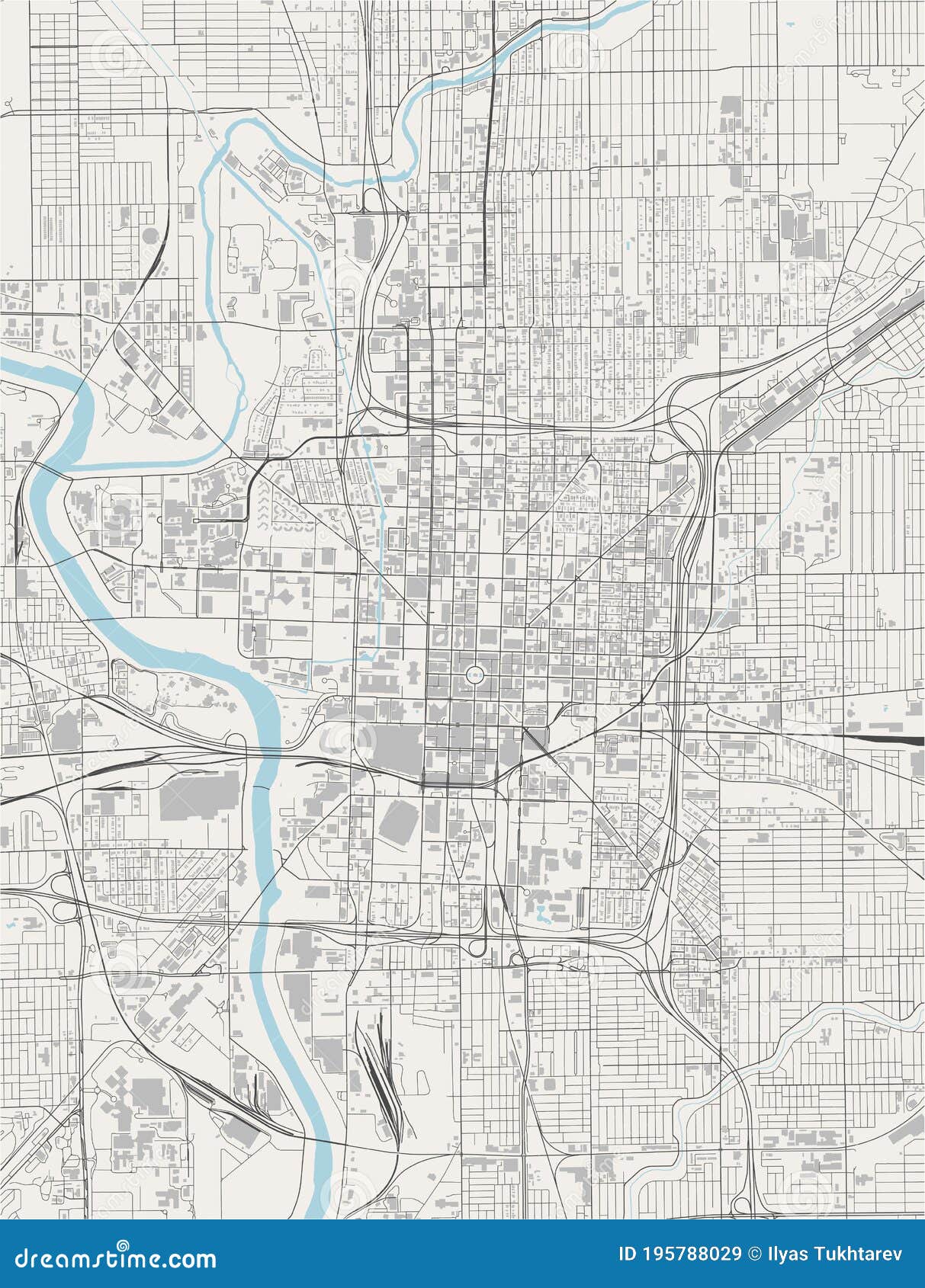 Map of the City of Indianapolis, USA Stock Vector - Illustration of ...