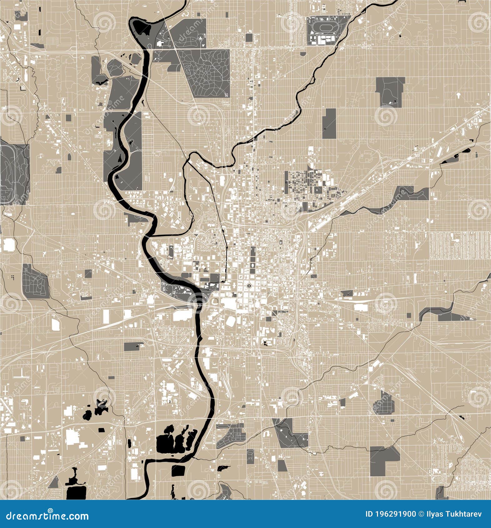 Map of the City of Indianapolis, USA Stock Vector - Illustration of ...