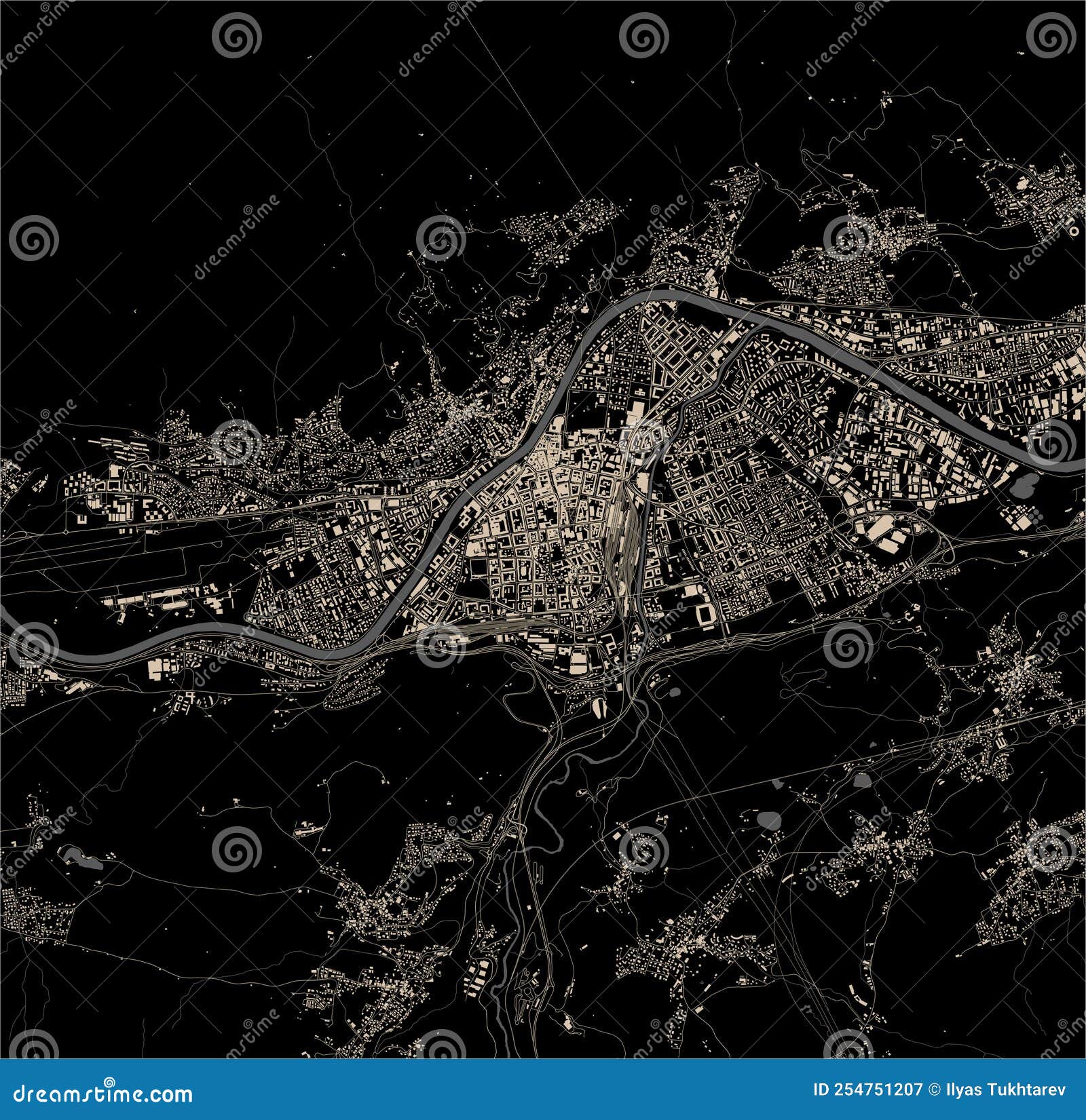 Map of the City of Innsbruck, Austria Stock Vector - Illustration of ...