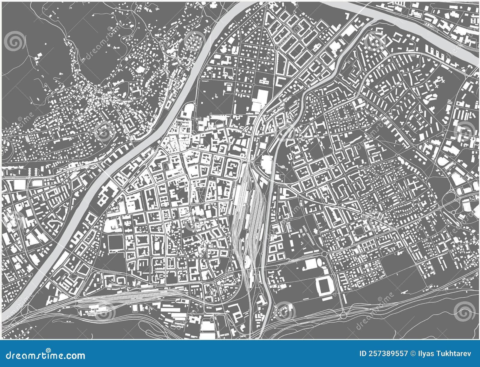 Map of the City of Innsbruck, Austria Stock Vector - Illustration of ...