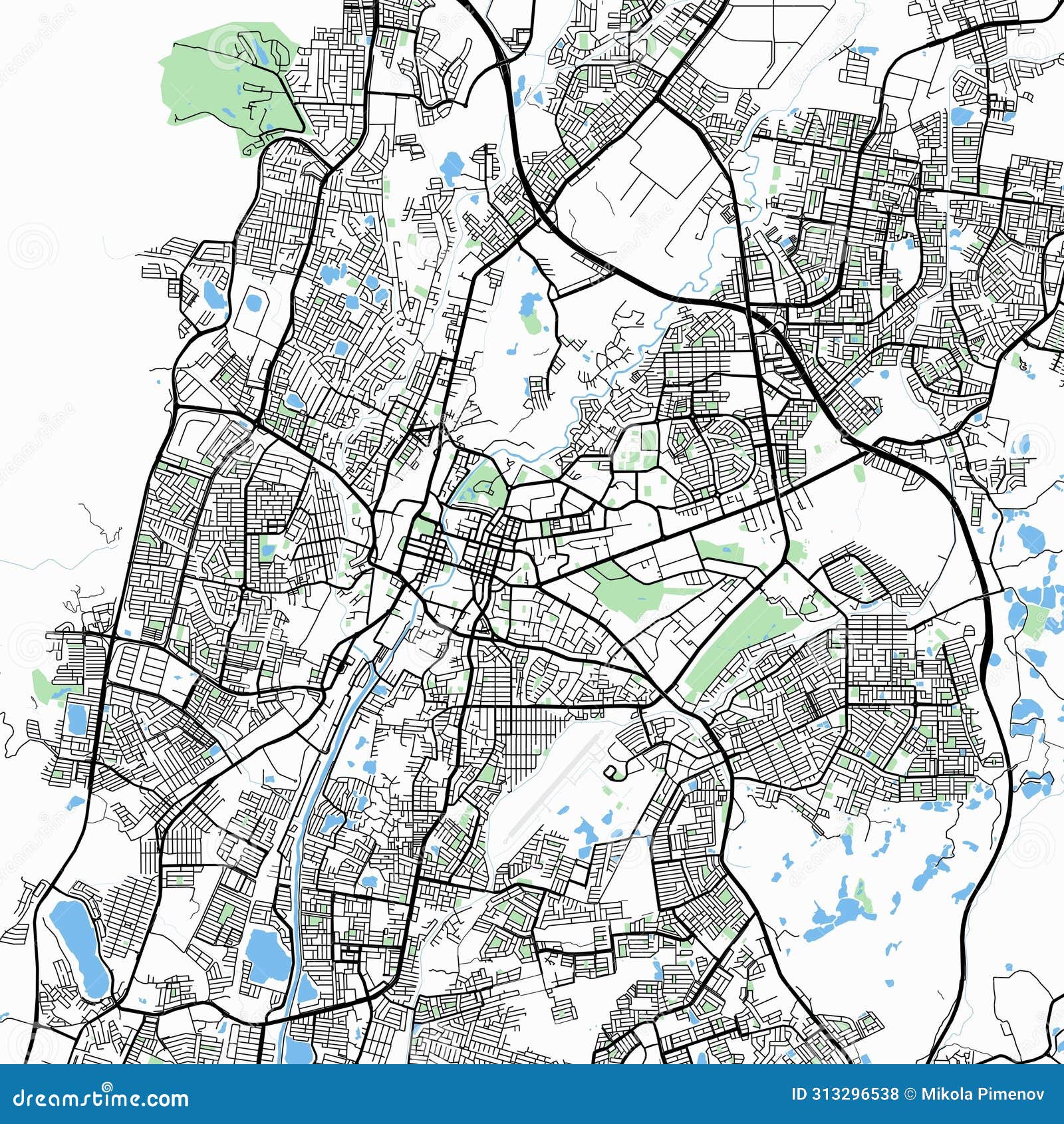 Map of the city of Ipoh. stock illustration. Illustration of plan ...
