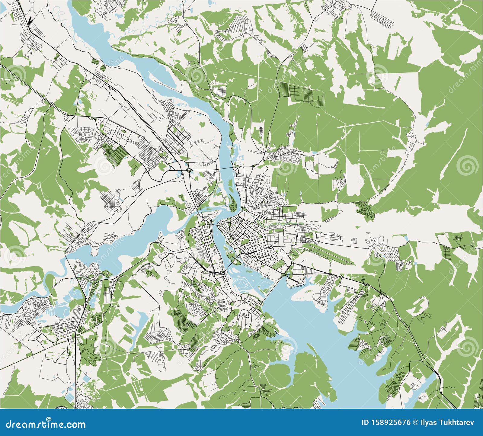 Map of the City of Irkutsk, Russia Stock Illustration - Illustration of ...