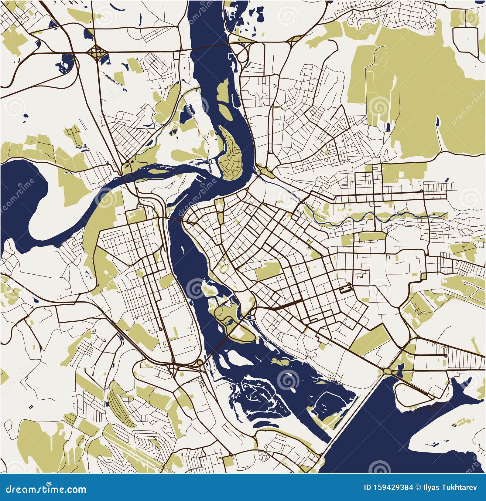 Map of the City of Irkutsk, Russia Stock Illustration - Illustration of ...