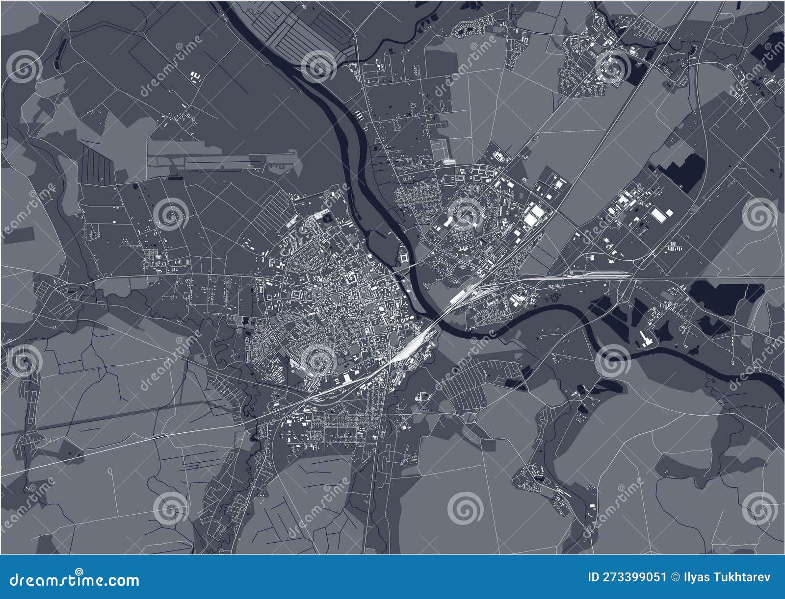 Map of the City of Jelgava, Latvia Stock Vector - Illustration of ...