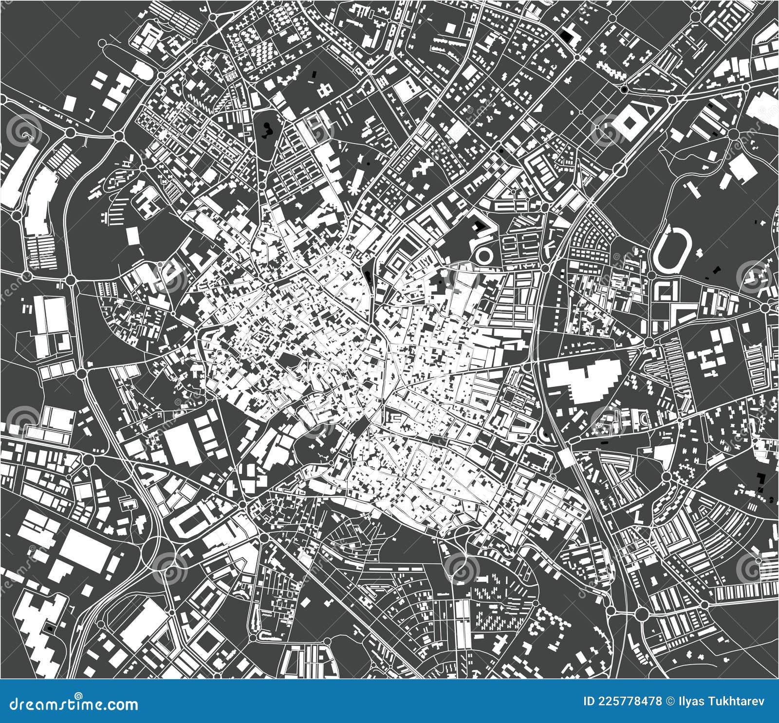 Map of the City of Jerez De La Frontera, Spain Stock Illustration ...
