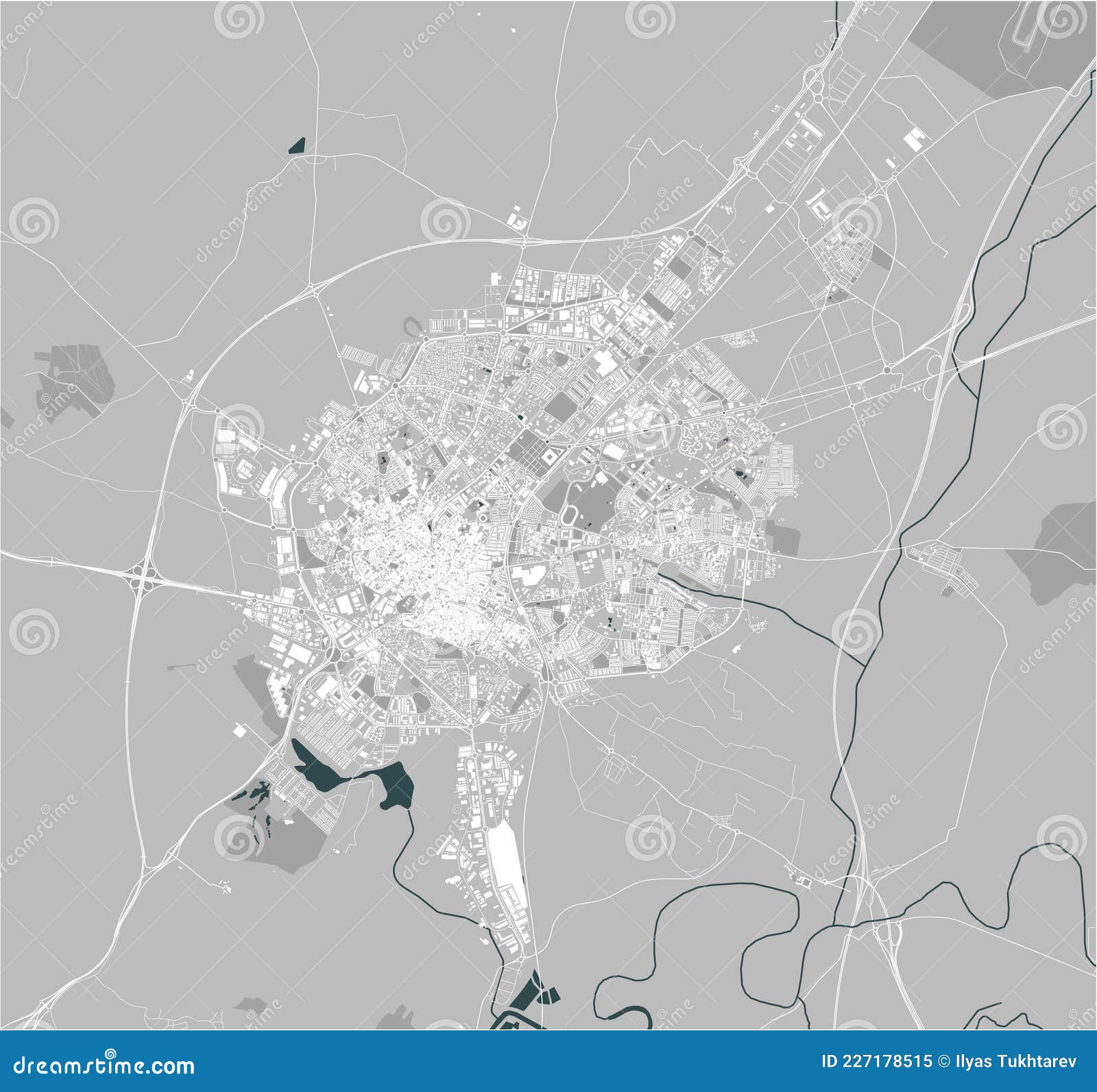 Map of the City of Jerez De La Frontera, Spain Stock Illustration ...