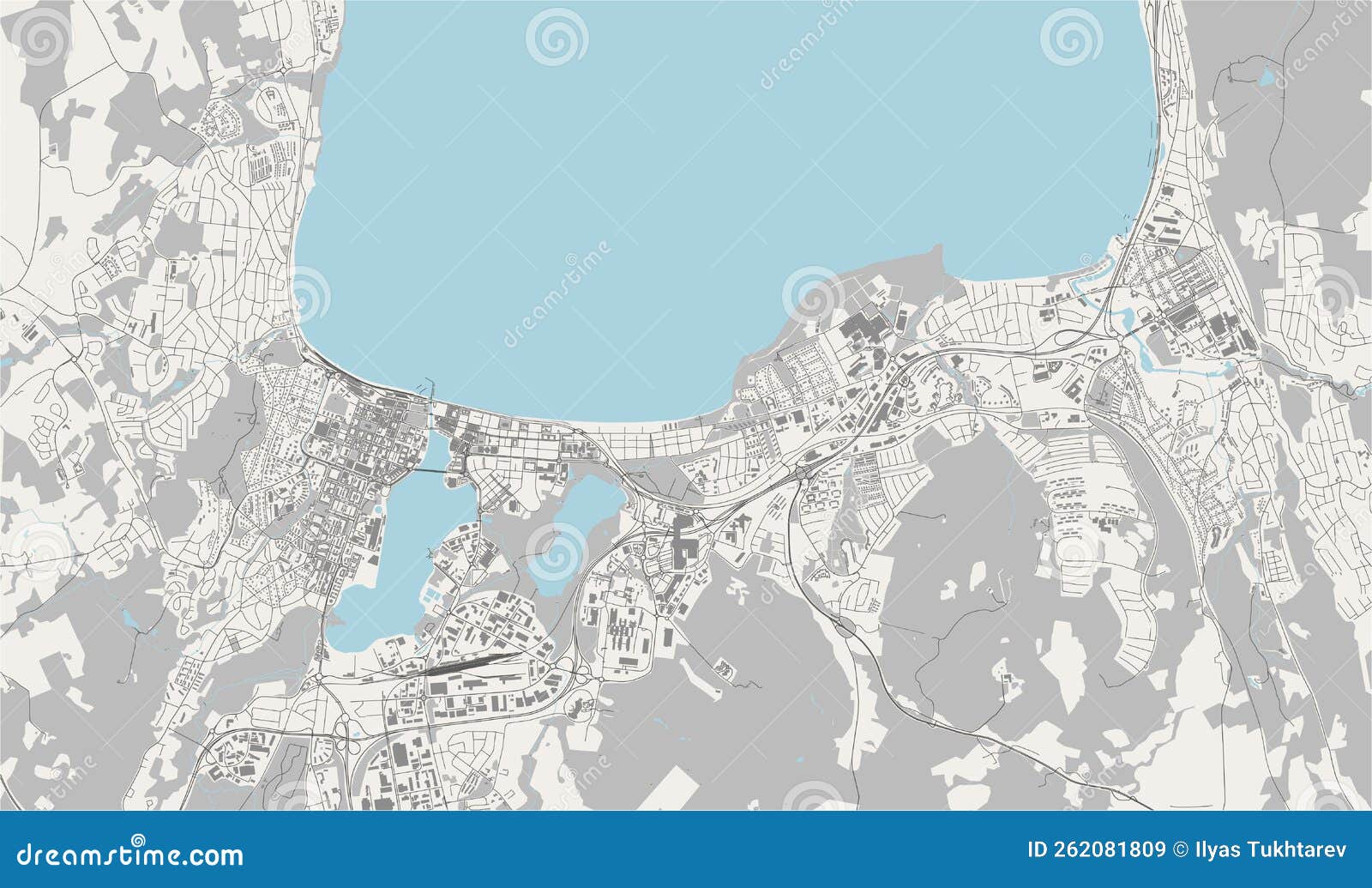 Map of the City of Jonkoping, Sweden Stock Vector - Illustration of ...