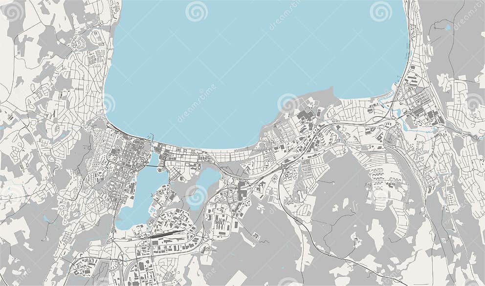 Map of the City of Jonkoping, Sweden Stock Vector - Illustration of ...