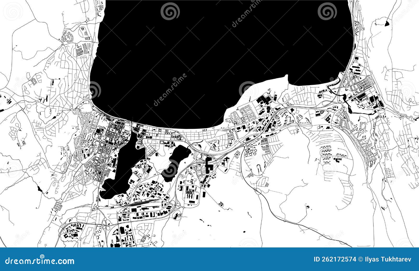 Map of the City of Jonkoping, Sweden Stock Vector - Illustration of ...
