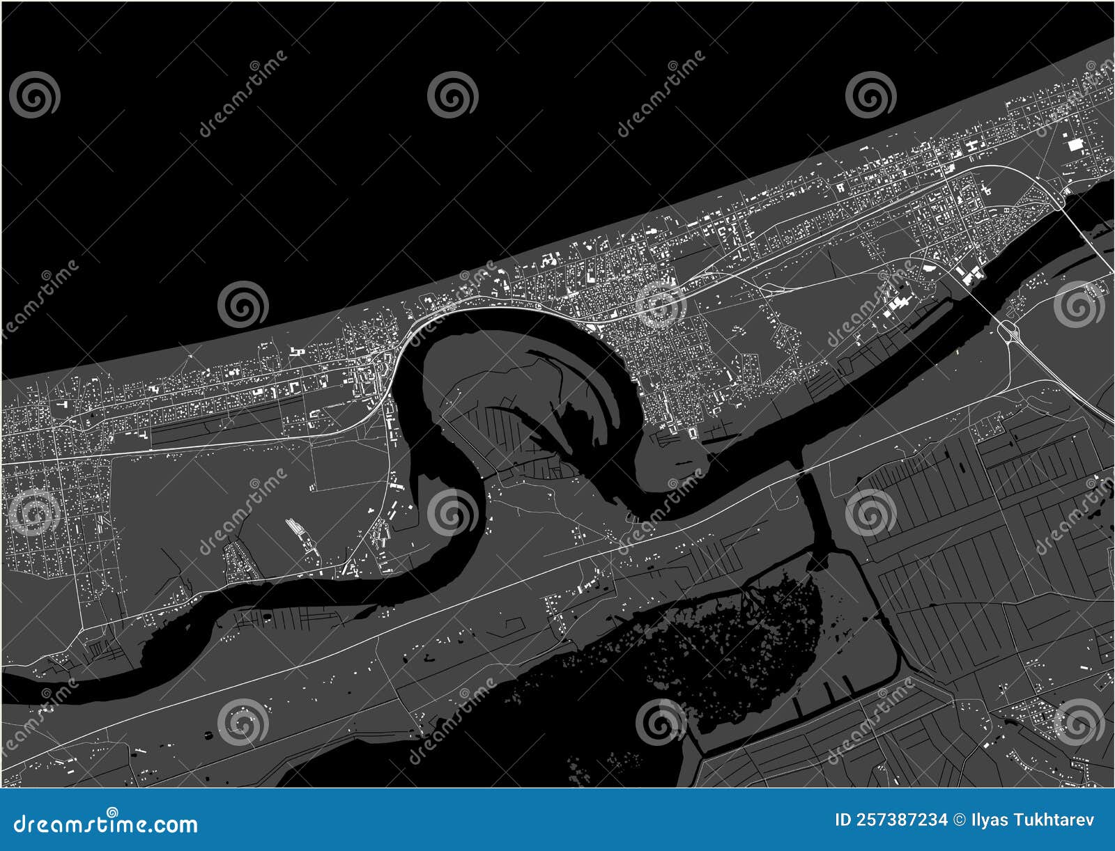 Map of the City of Jurmala, Latvia Stock Illustration - Illustration of ...