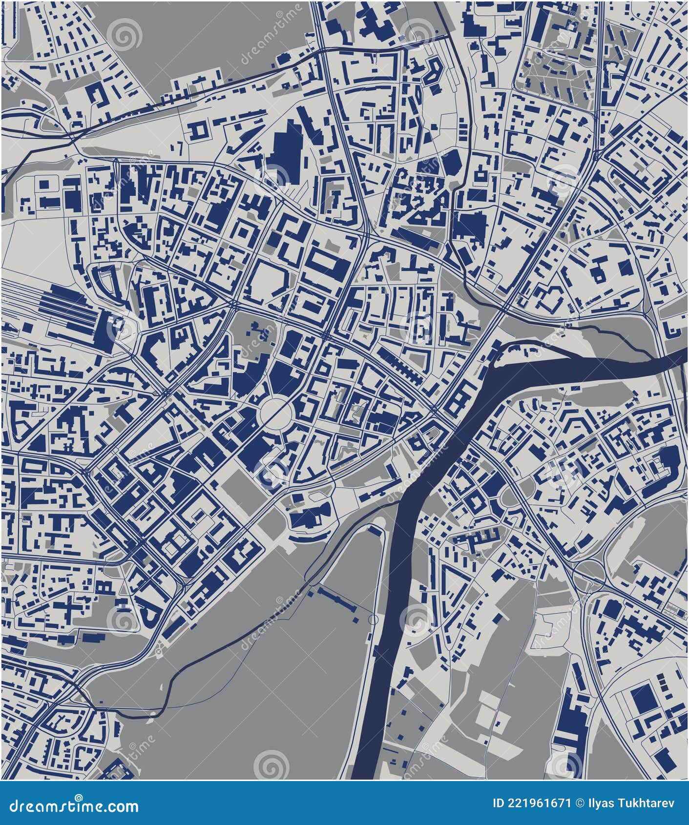 Map of the City of of Kassel, Germany Stock Vector - Illustration of ...