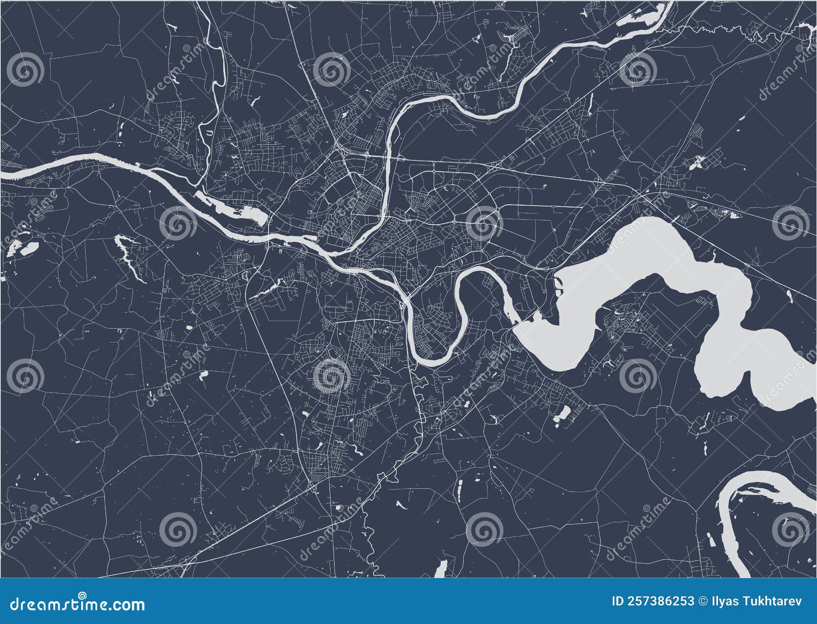 Map of the City of Kaunas, Lithuania Stock Vector - Illustration of ...