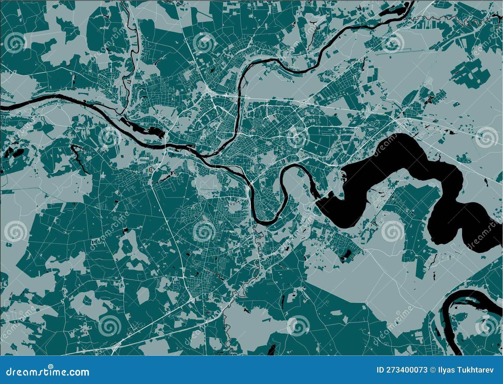 Map of the City of Kaunas, Lithuania Stock Image - Image of land ...