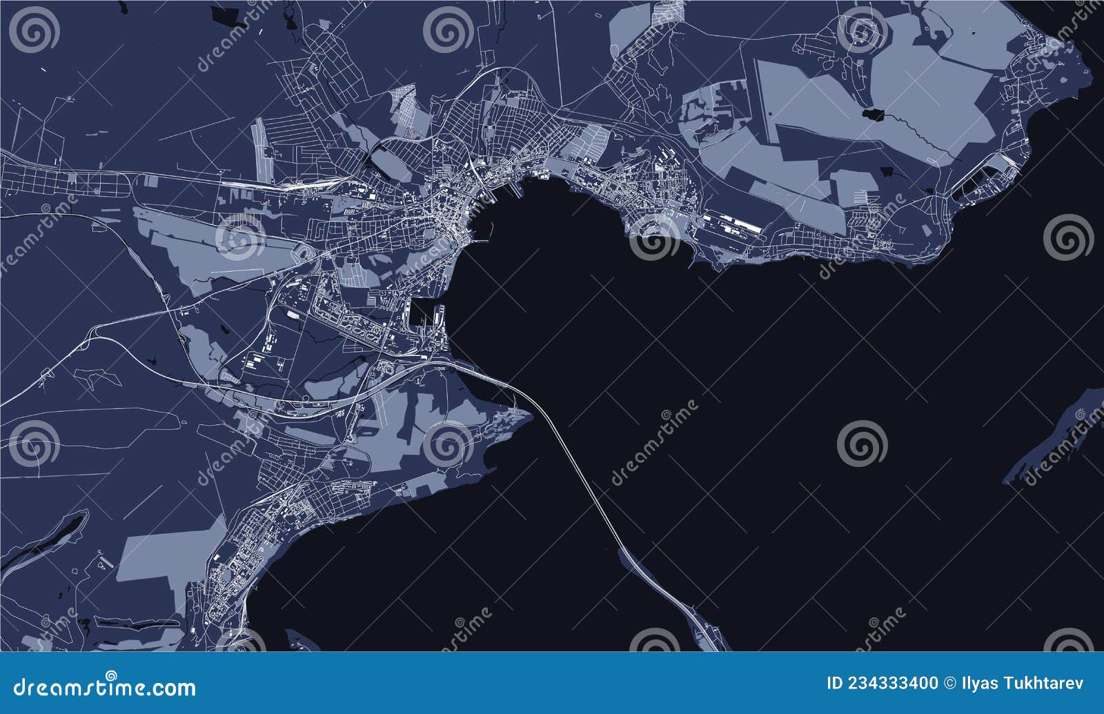 Map of the City of Kerch, Crimea Stock Illustration - Illustration of ...