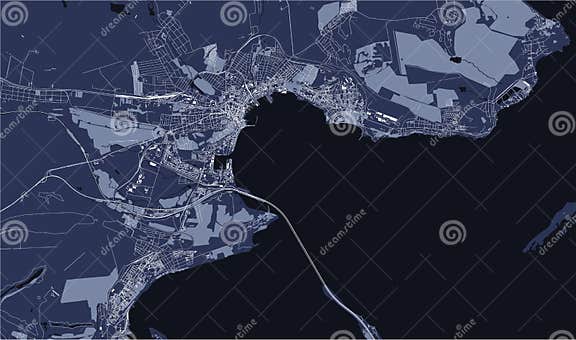 Map of the City of Kerch, Crimea Stock Illustration - Illustration of ...