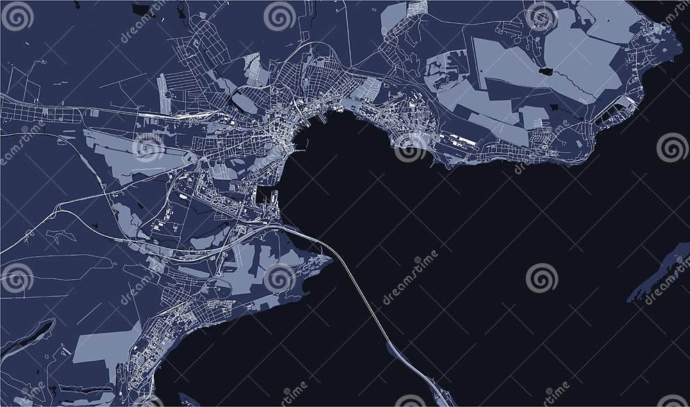 Map of the City of Kerch, Crimea Stock Illustration - Illustration of ...