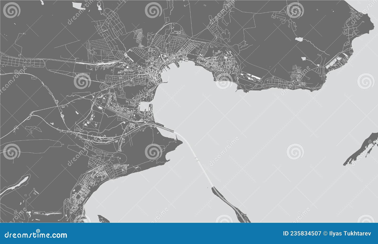 Map of the City of Kerch, Crimea Stock Vector - Illustration of place ...