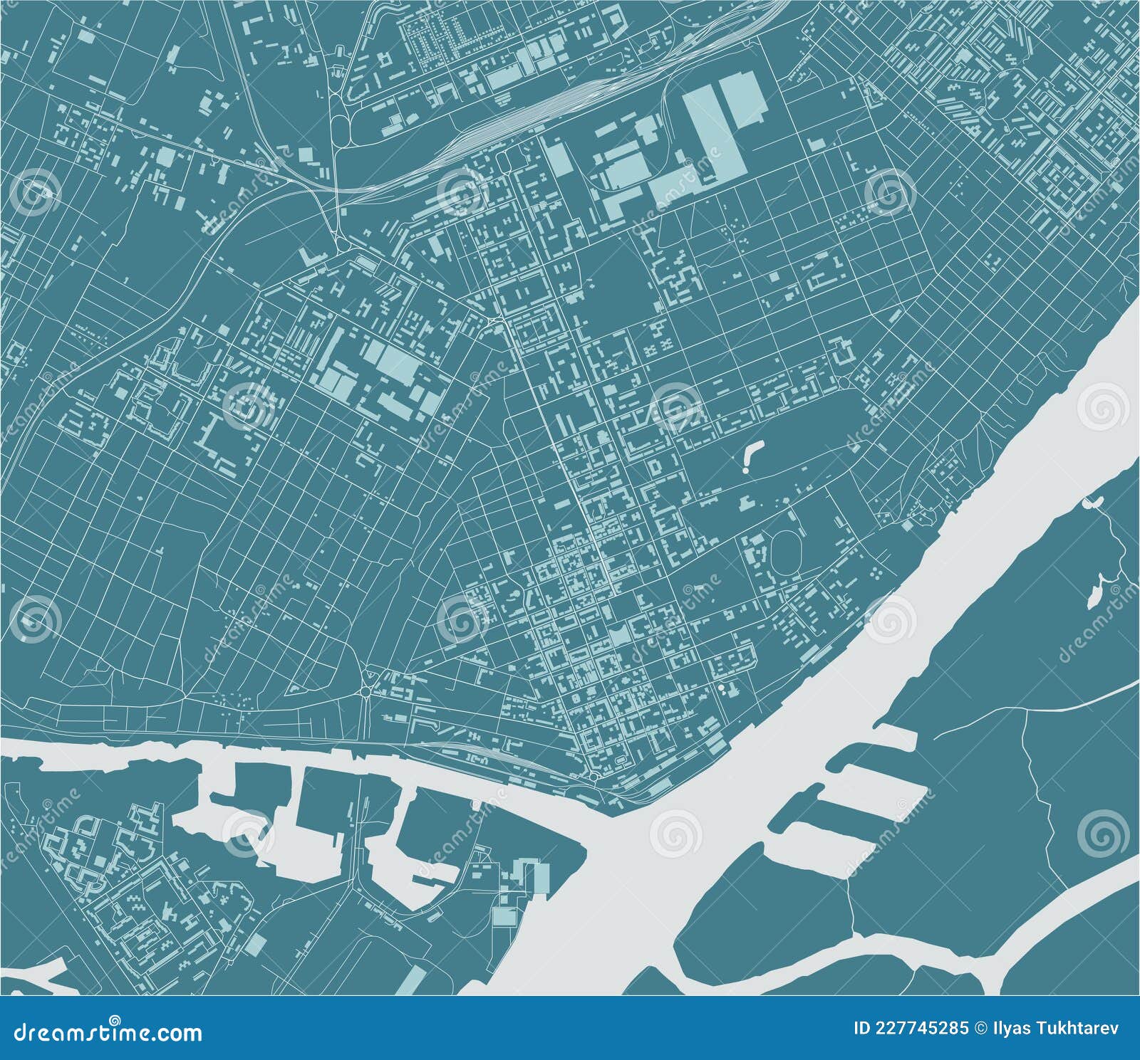 Map of the City of Kherson, Ukraine Stock Vector - Illustration of ...