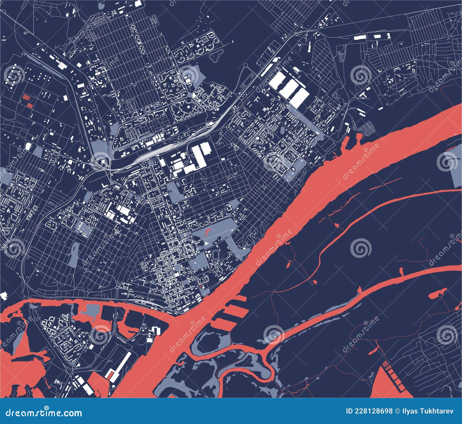 Map of the City of Kherson, Ukraine Stock Photo - Image of location ...