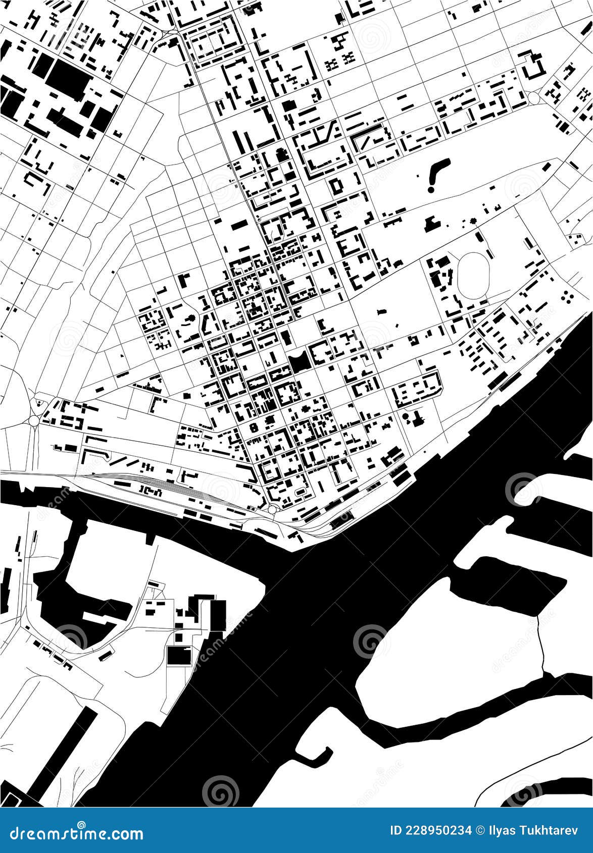 Map of the City of Kherson, Ukraine Stock Illustration - Illustration ...
