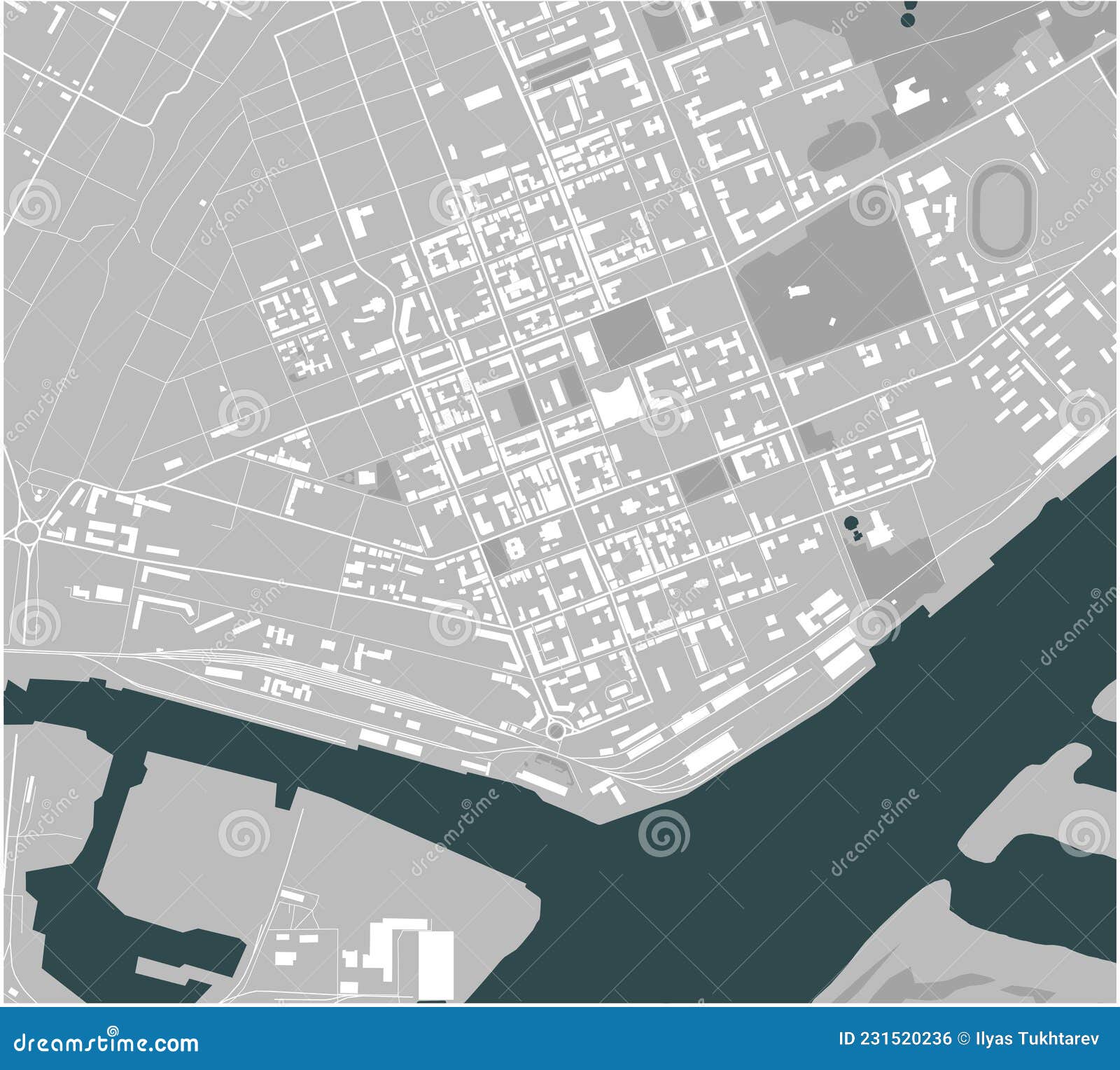 Map of the City of Kherson, Ukraine Stock Illustration - Illustration ...
