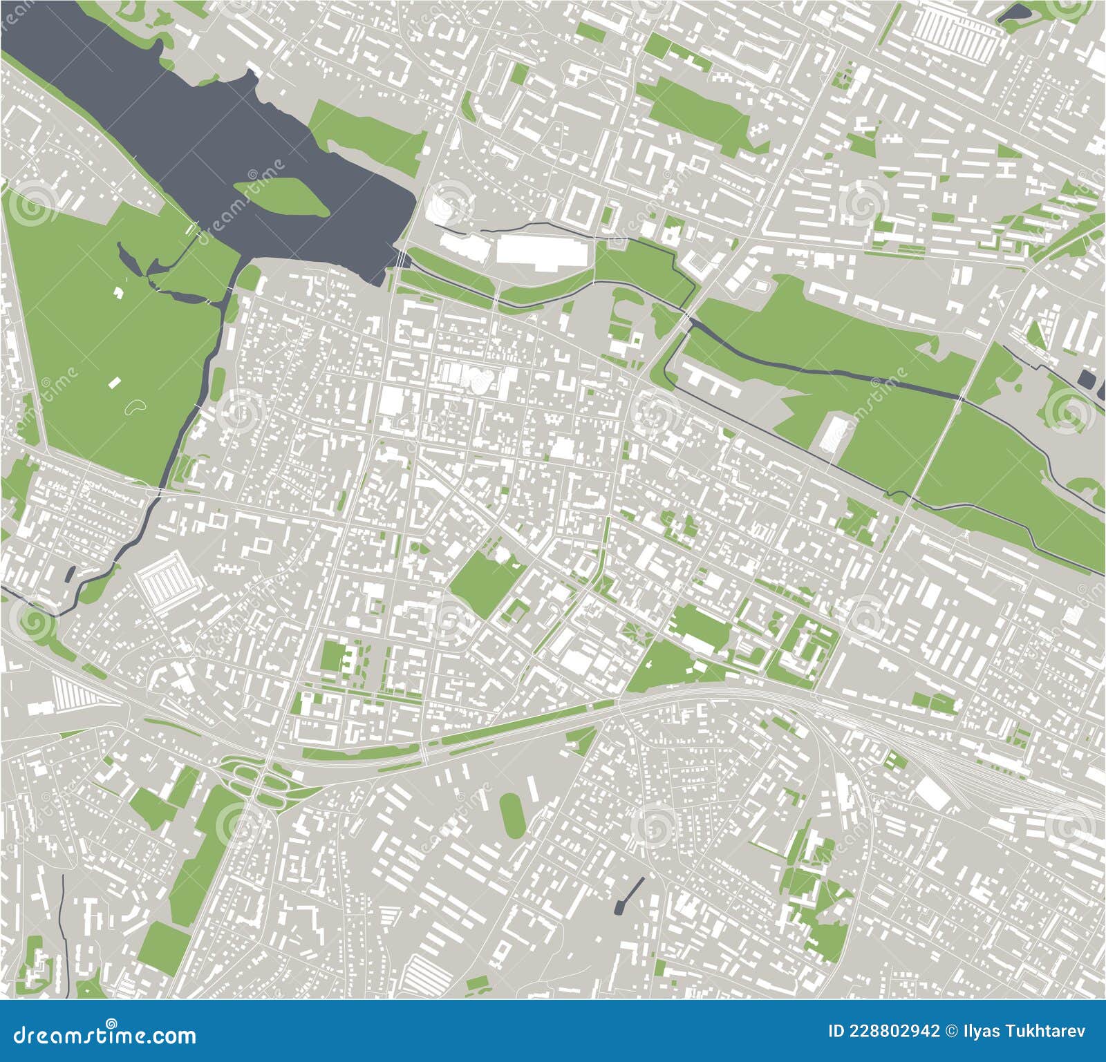 Map of the City of Khmelnytskyi, Ukraine Stock Vector - Illustration of ...