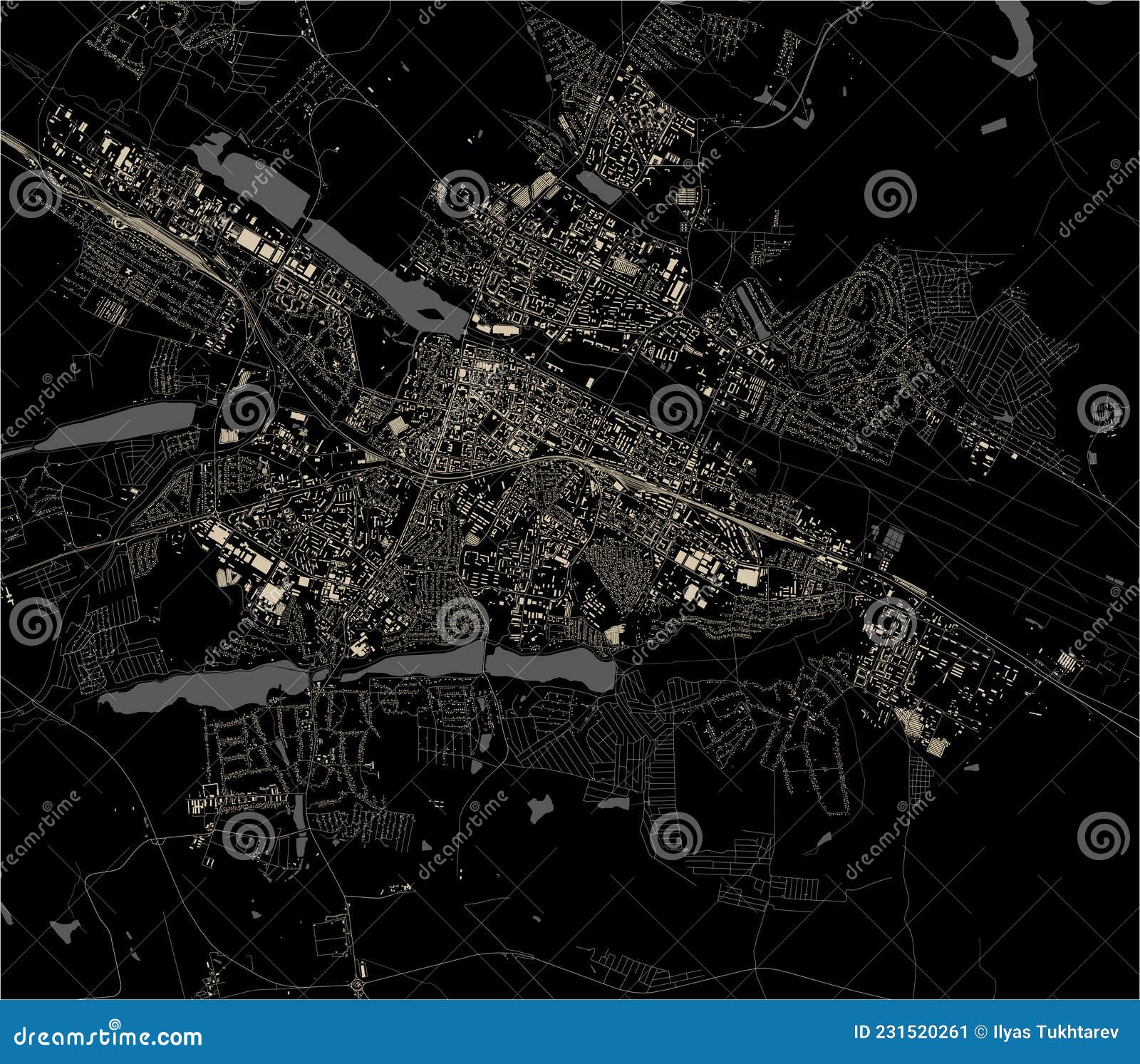 Map of the City of Khmelnytskyi, Ukraine Stock Illustration ...