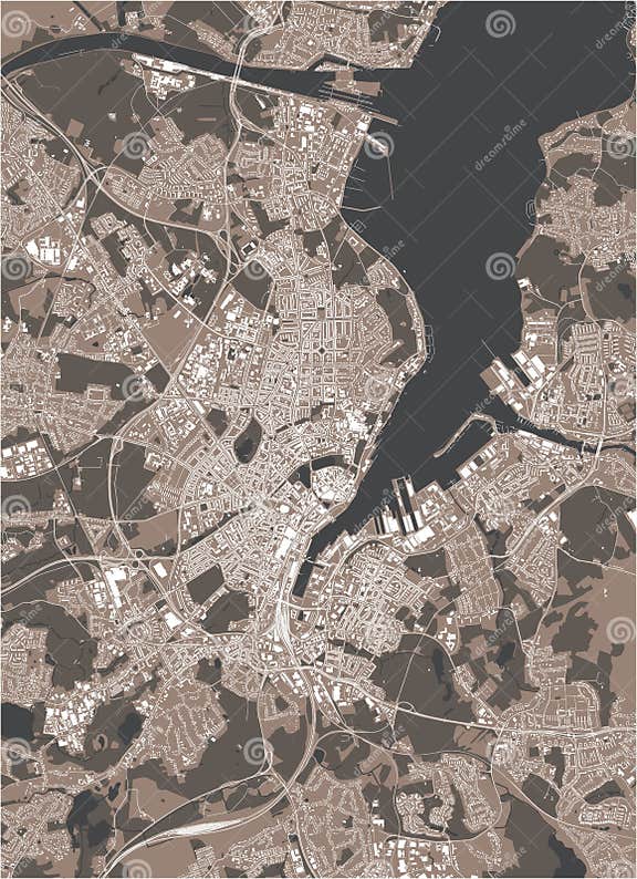 Map of the City of of Kiel, Germany Stock Vector - Illustration of ...