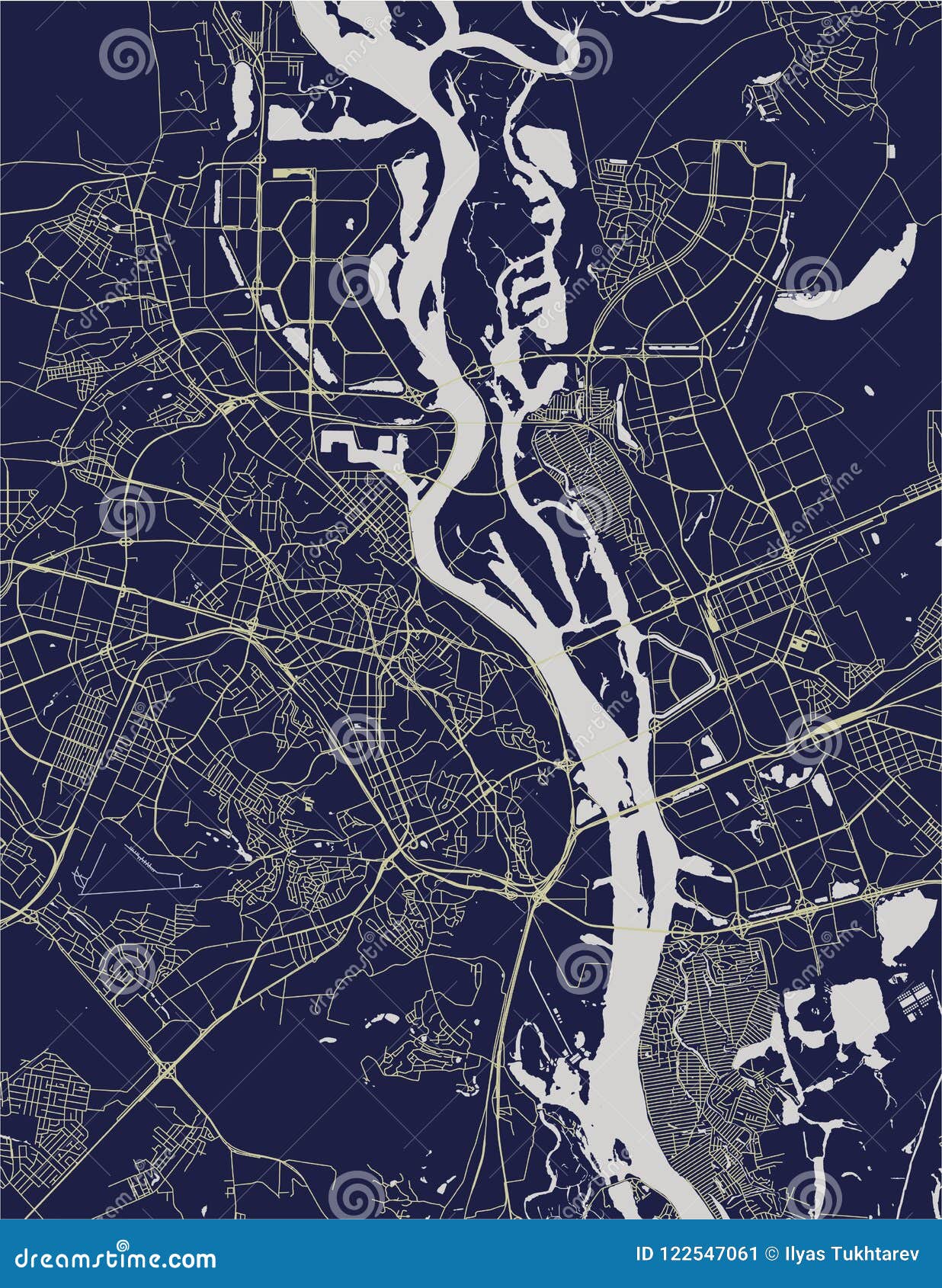 Map of the City of Kiev, Ukraine Stock Vector - Illustration of ...