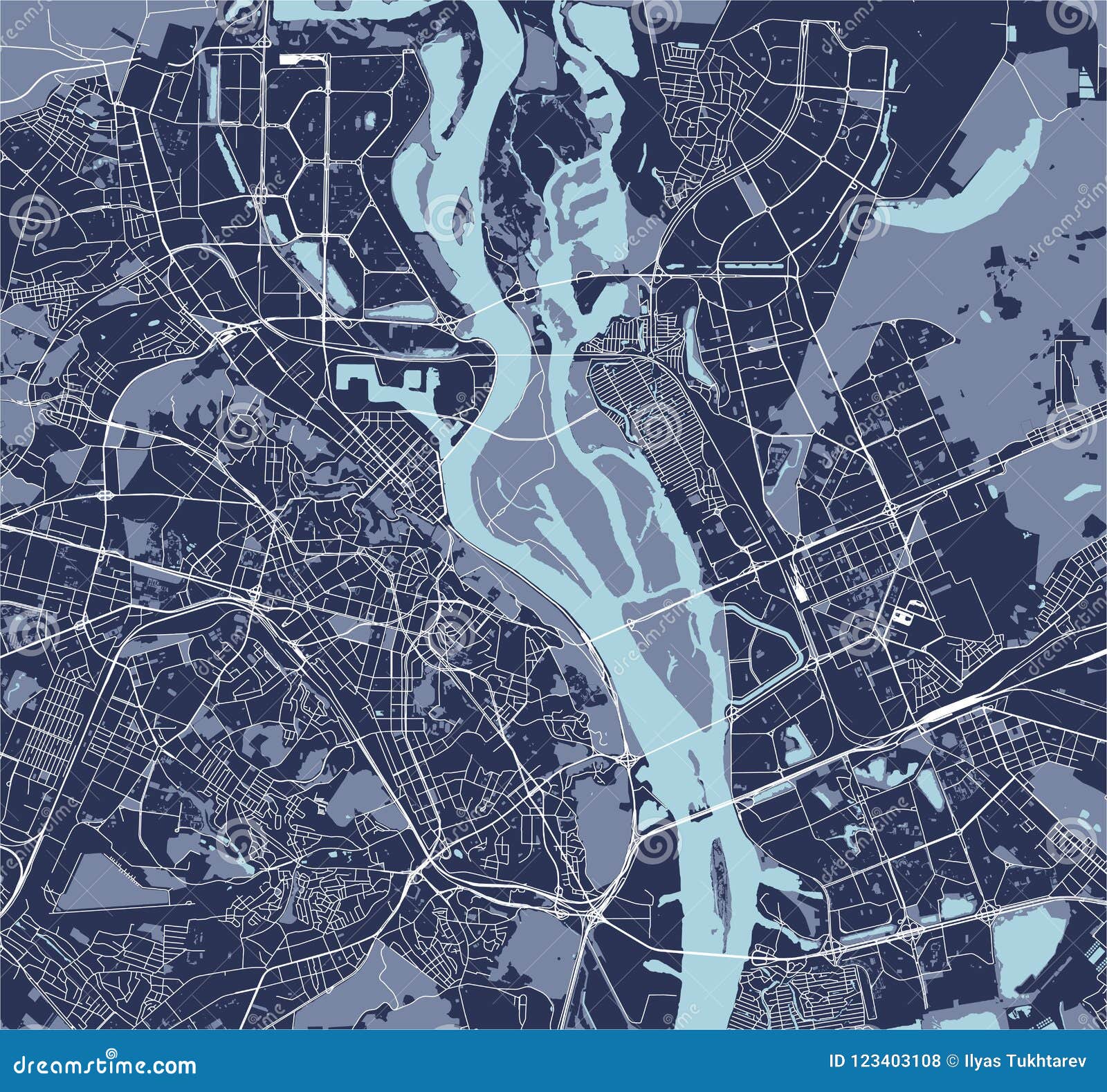 Map of the City of Kiev, Ukraine Stock Illustration - Illustration of ...