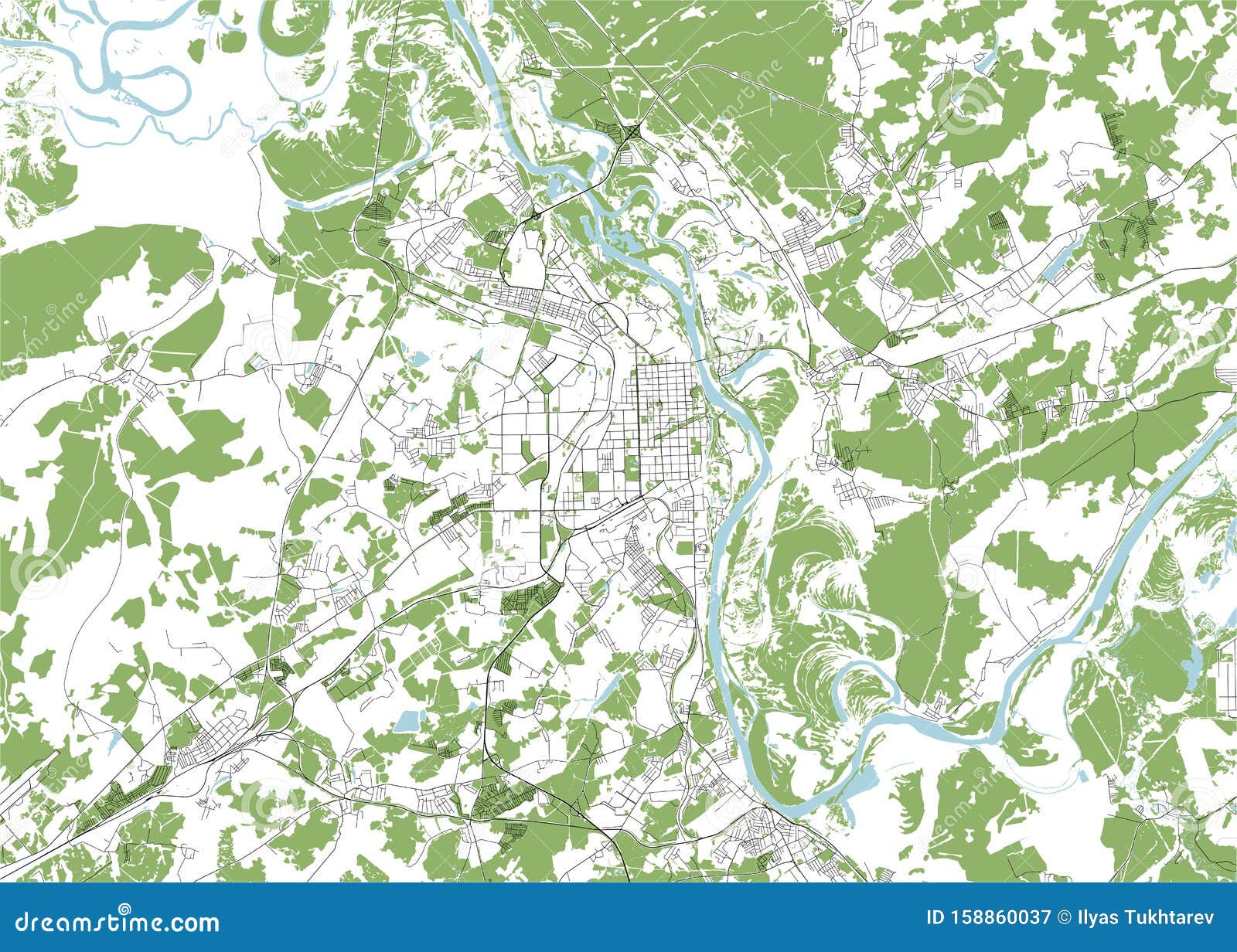 Map of the City of Kirov, Russia Stock Illustration - Illustration of ...