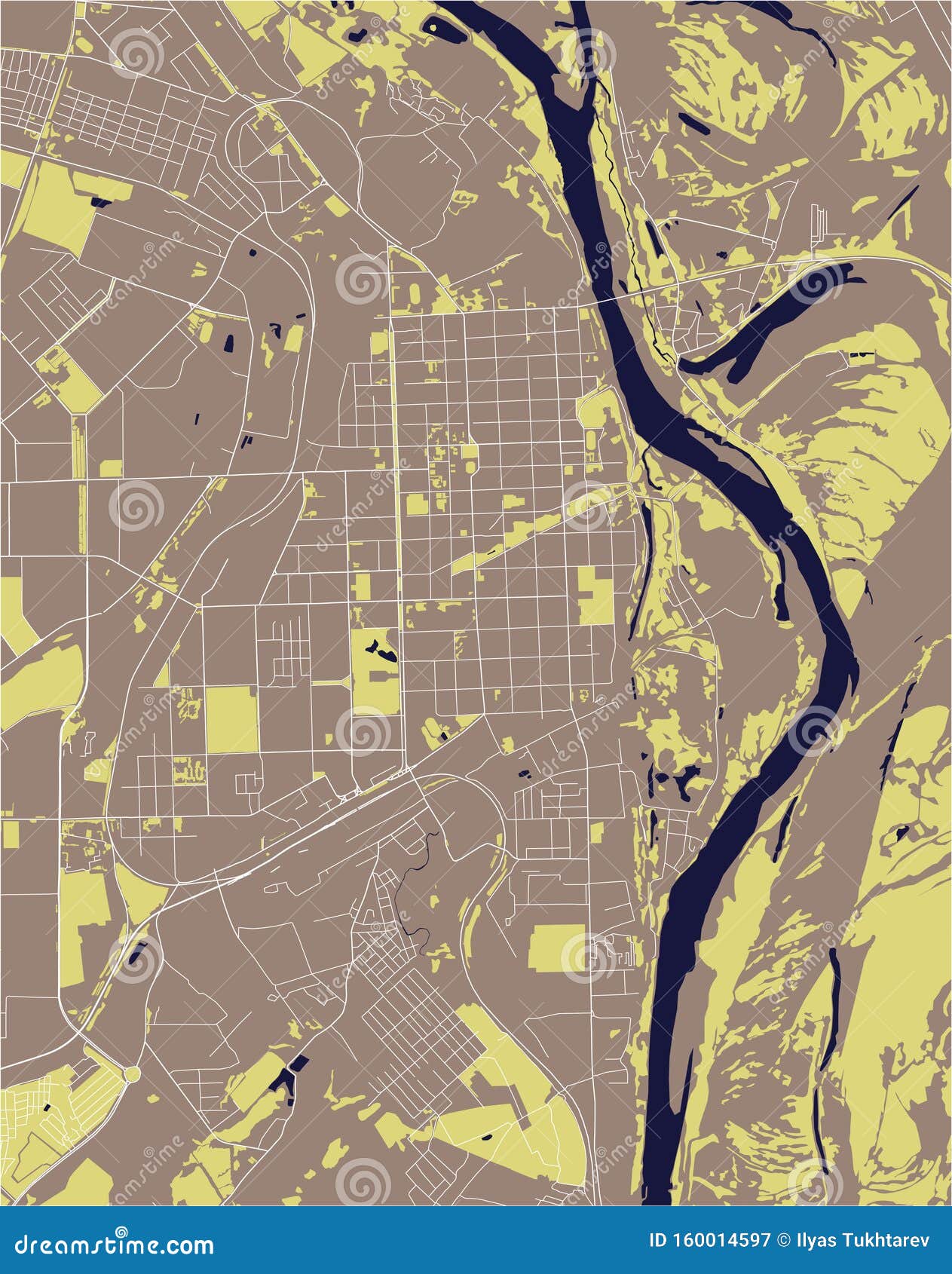 Map of the City of Kirov, Russia Stock Illustration - Illustration of ...
