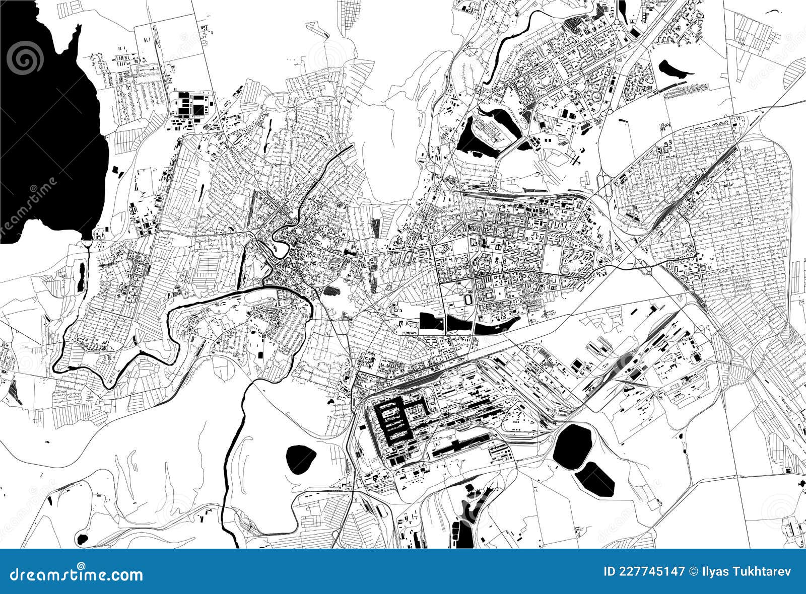Map of the City of Kryvyi Rih, Ukraine Stock Vector - Illustration of ...
