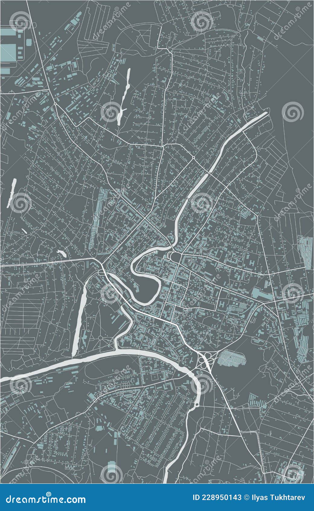 Map of the City of Kryvyi Rih, Ukraine Stock Illustration ...