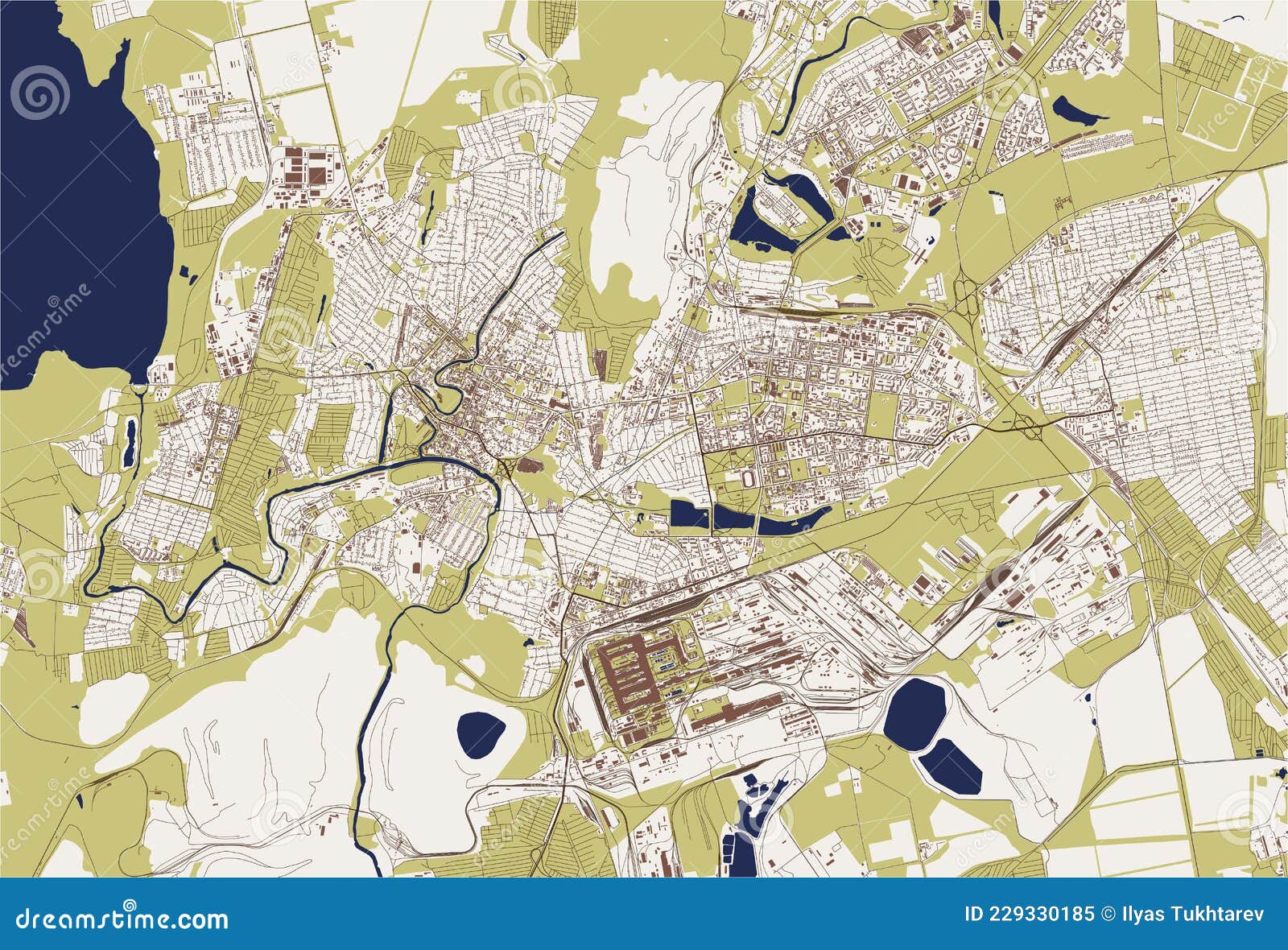 Map of the City of Kryvyi Rih, Ukraine Stock Image - Image of ...