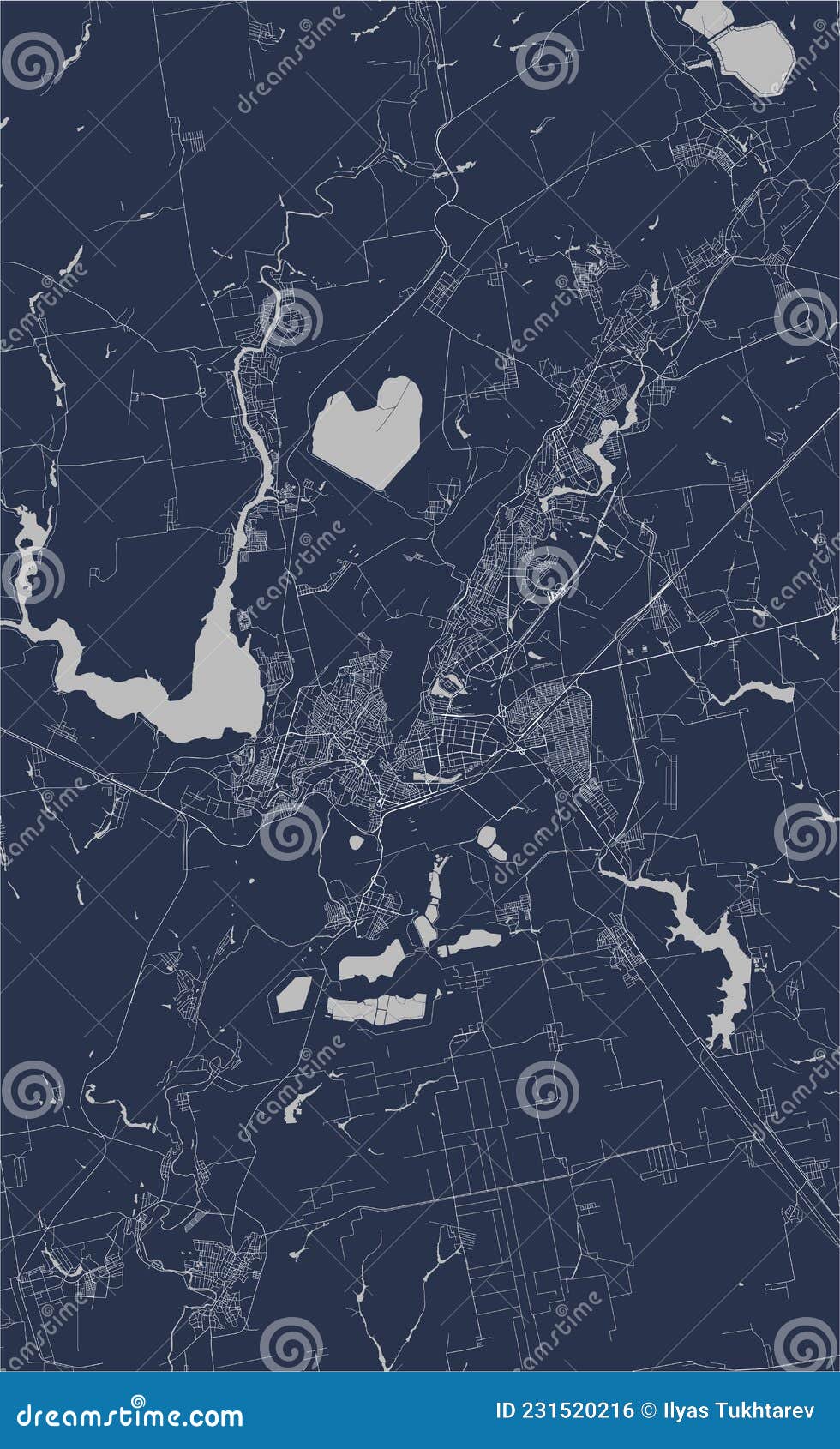 Map of the City of Kryvyi Rih, Ukraine Stock Illustration ...