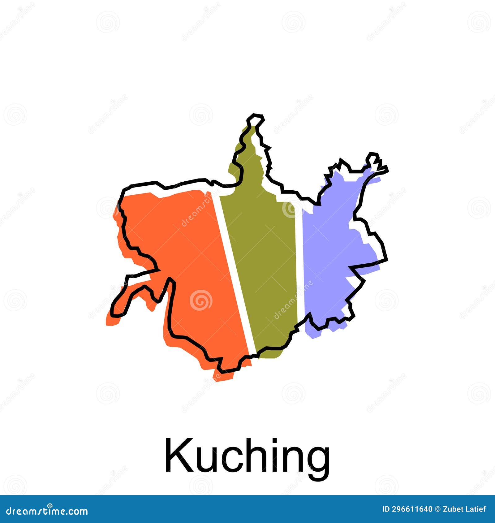 Map City Of Kuching Vector Design Template, Infographic Vector Map ...