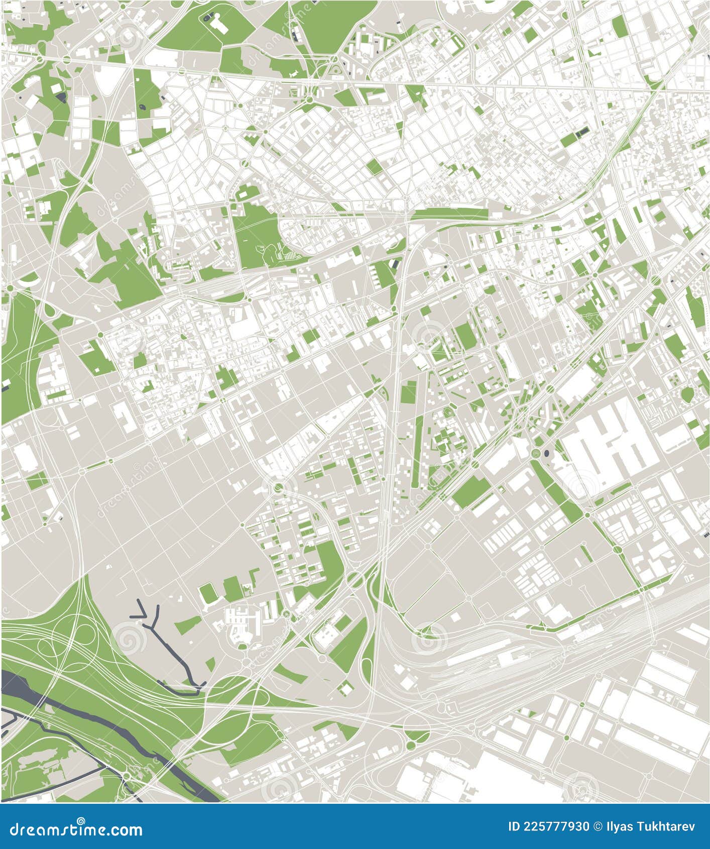Map of the City of L Hospitalet De Llobregat, Spain Stock Vector ...