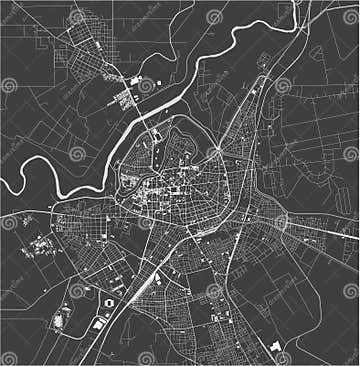 Map of the City of Larissa, Greece Stock Illustration - Illustration of ...