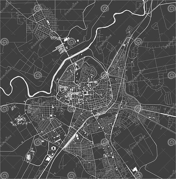 Map of the City of Larissa, Greece Stock Illustration - Illustration of ...