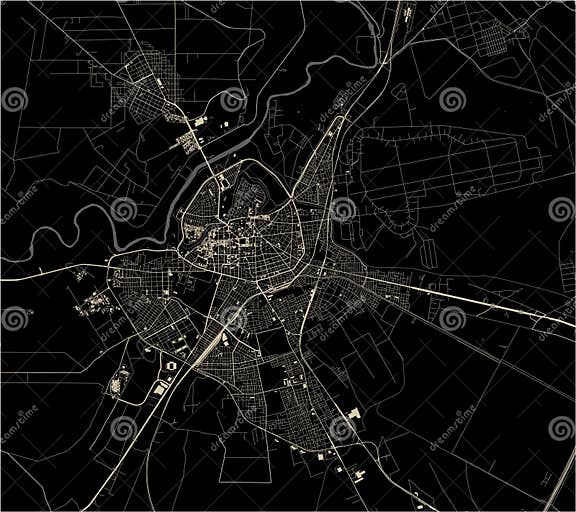 Map of the City of Larissa, Greece Stock Vector - Illustration of ...