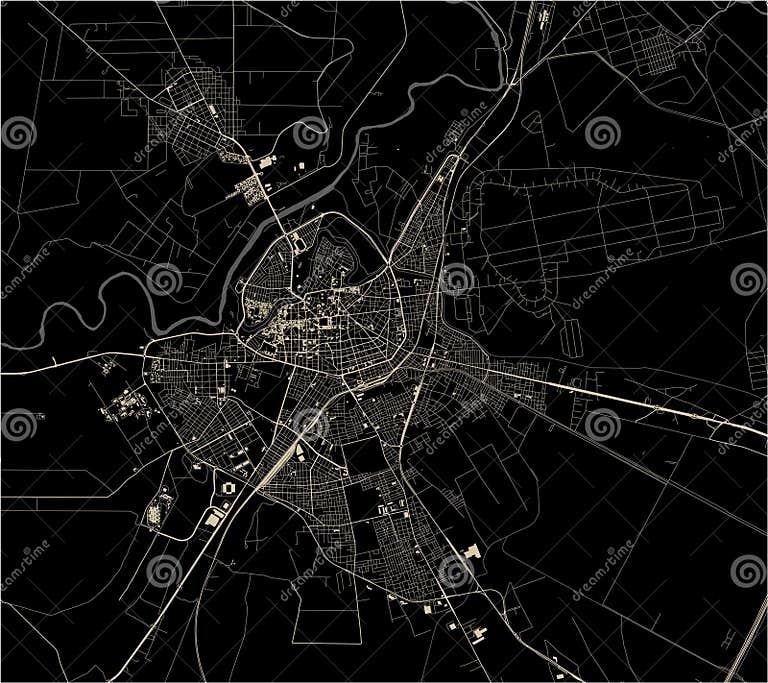 Map of the City of Larissa, Greece Stock Vector - Illustration of ...