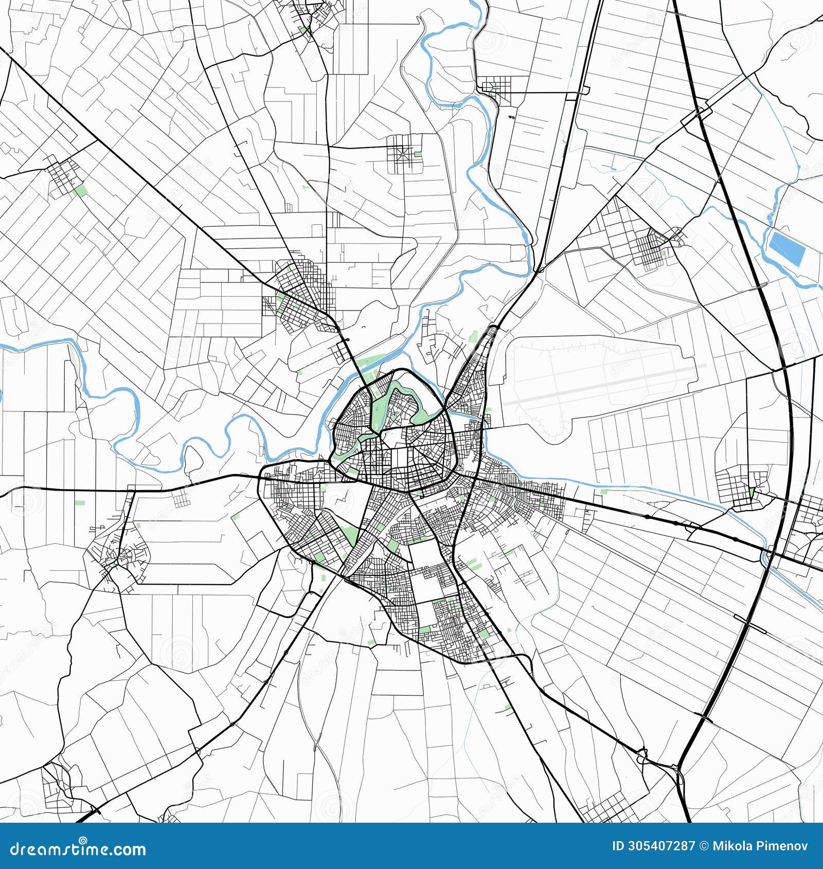 Map Of The City Of Larissa, Greece Vector Illustration | CartoonDealer ...